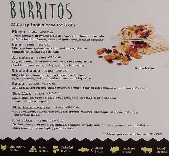 Menu at Freshii Dubai restaurant, Dubai, Unit TB1-28