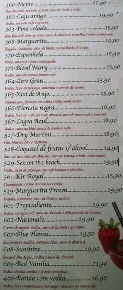Carta del pub y bar Zero Grau Mooca, São Paulo, R. Me. del Deus