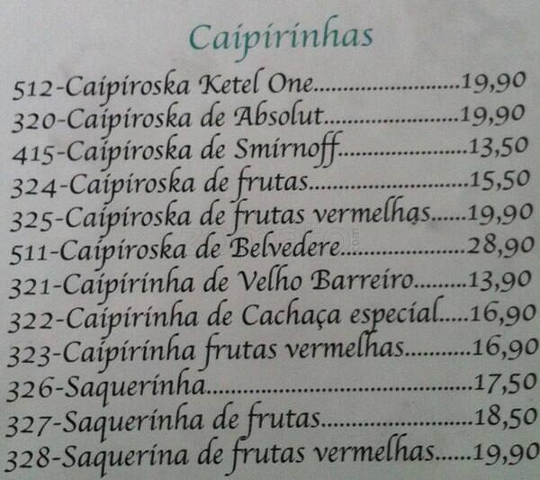 Menu at Zero Grau Alto da Mooca pub & bar, São Paulo, R. Me. de Deus