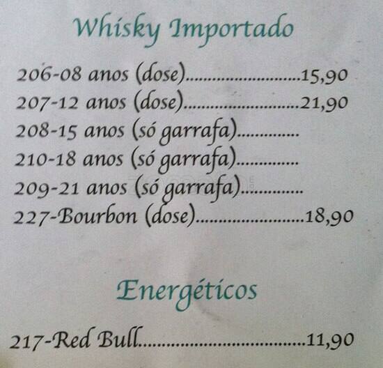 Menu at Zero Grau Alto da Mooca pub & bar, São Paulo, R. Me. de Deus