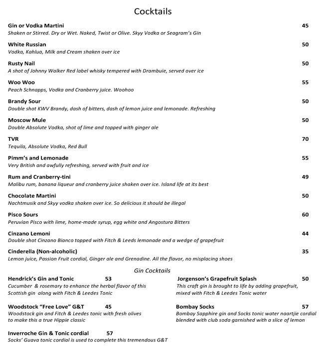 Menu at De Kloof Restaurant, Pretoria, Waterkloof Golf Estate Johan ...