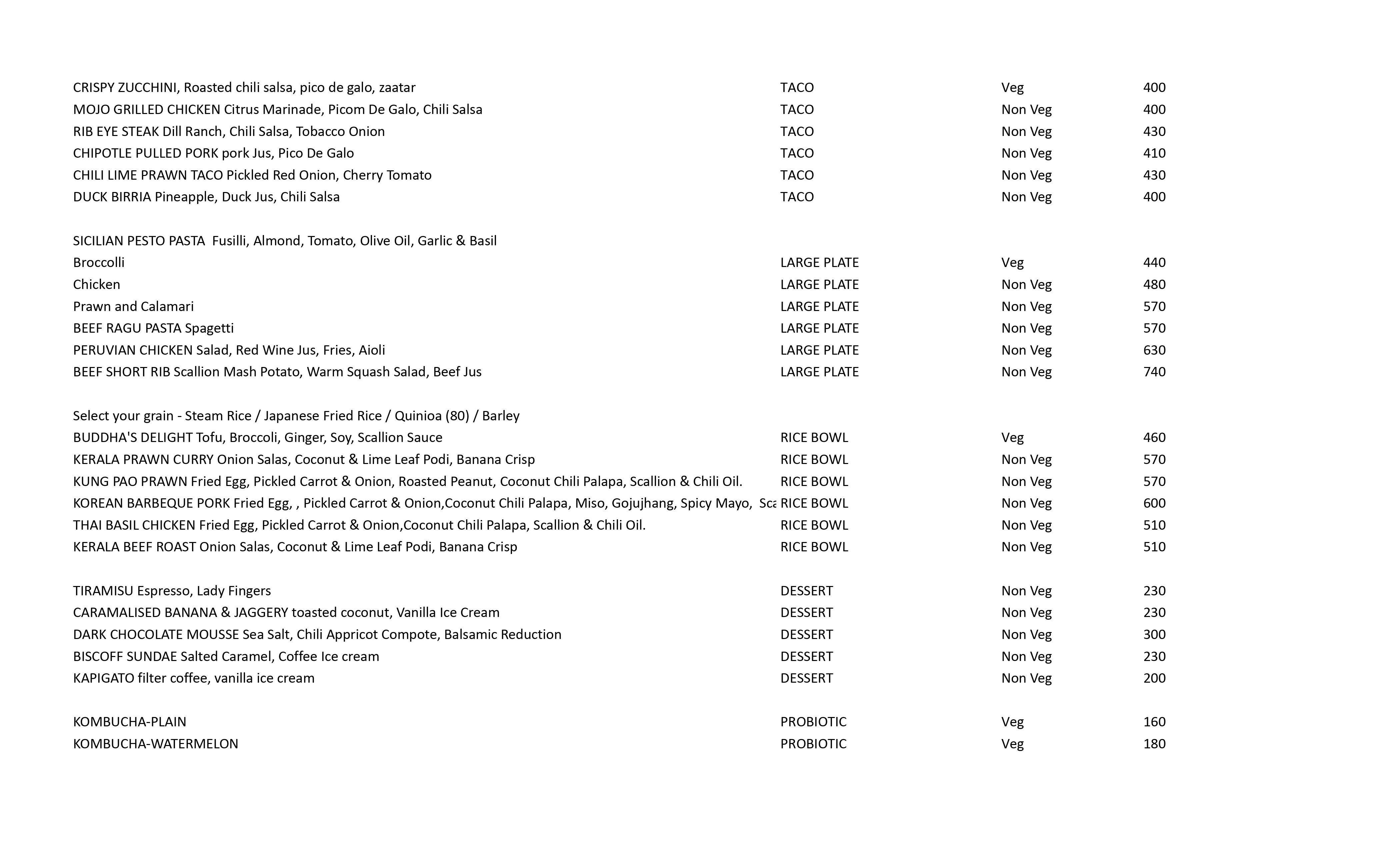 Menu at Pandhal Cafe & Deli, David Hall Art Cafe CGH Earth, Kochi, 1/ ...