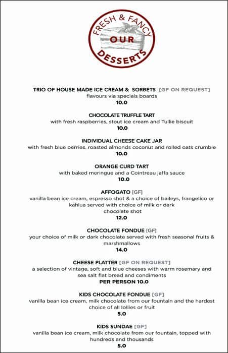 Menu at Warradale Hotel pub & bar, Warradale