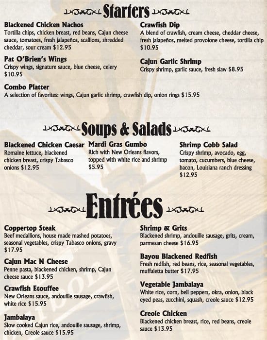 Menu at Universal's Fresh Eats pub & bar, Orlando