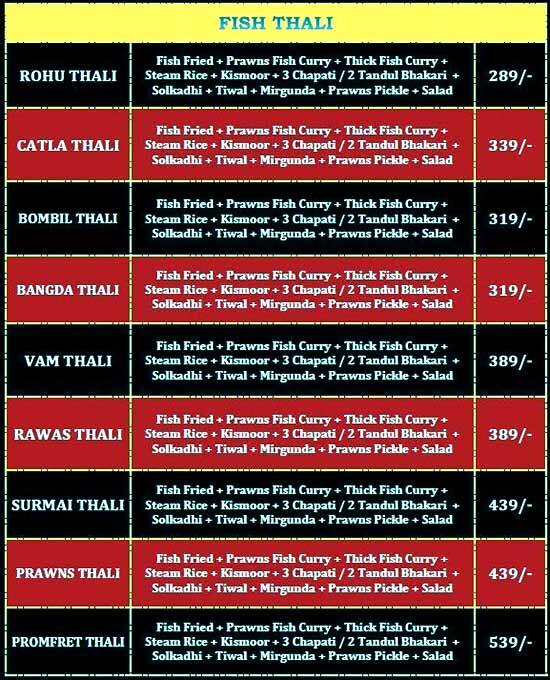 Menu of Fish Town, Baner, Pune