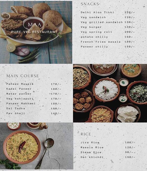 Menu of Maa Pure Veg, Dhanori, Pune