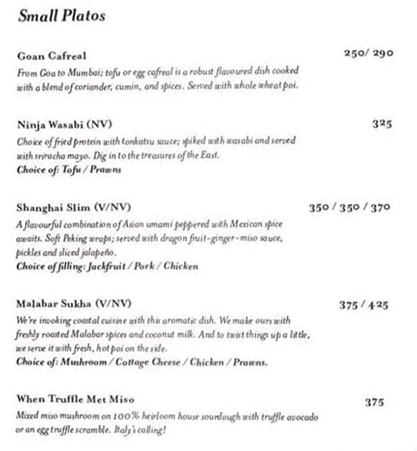 Menu of The lovefools, Hill Road, Bandra West, Mumbai