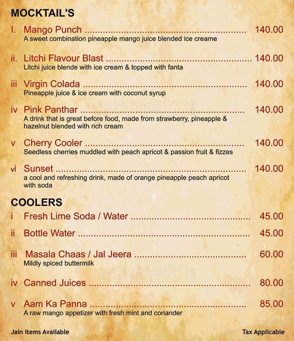 Atithi Menu, Menu untuk Atithi, HSR, Bangalore - Zomato