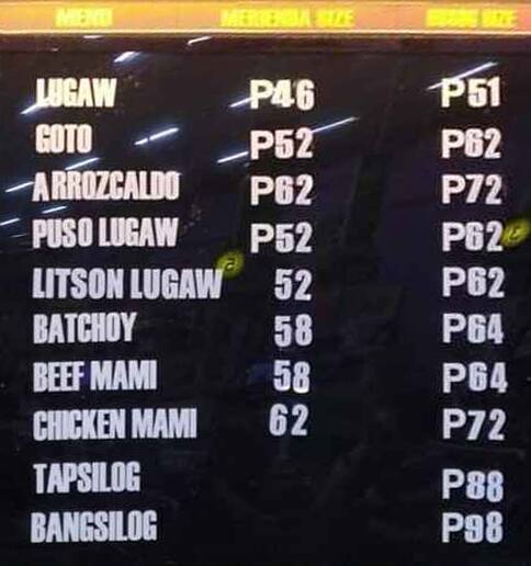 Menu at Gema's Goto, Quezon City, Puregold QI