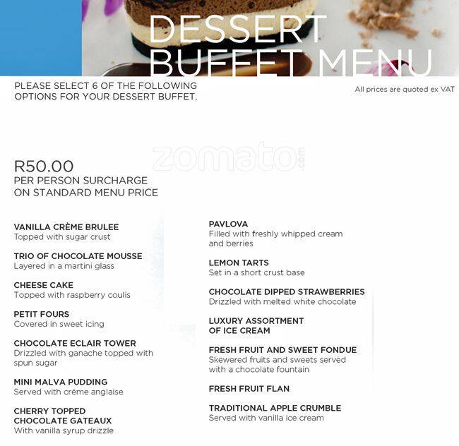 Menu at Randlords pub & bar, Johannesburg