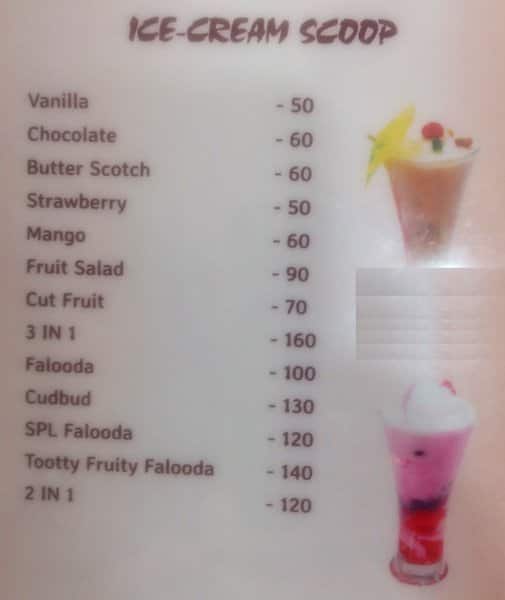 Menu at Zero Degree - Taste Your Imagination, Kanathur, 124