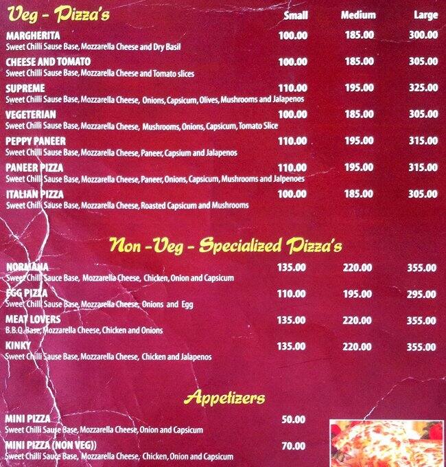 Menu at Hang Out, Secunderabad, G6