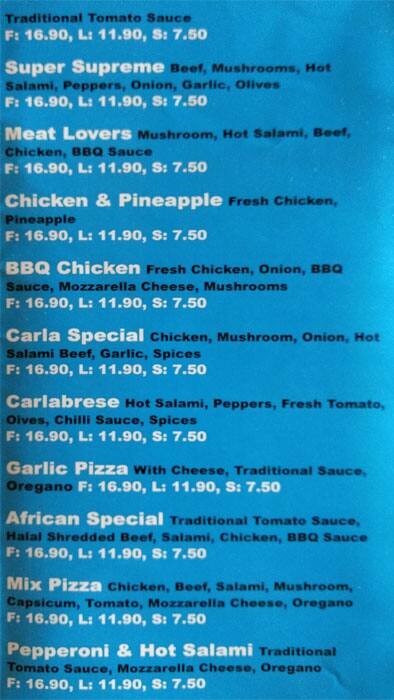 Menu at Roundabout Cafe, Dandenong