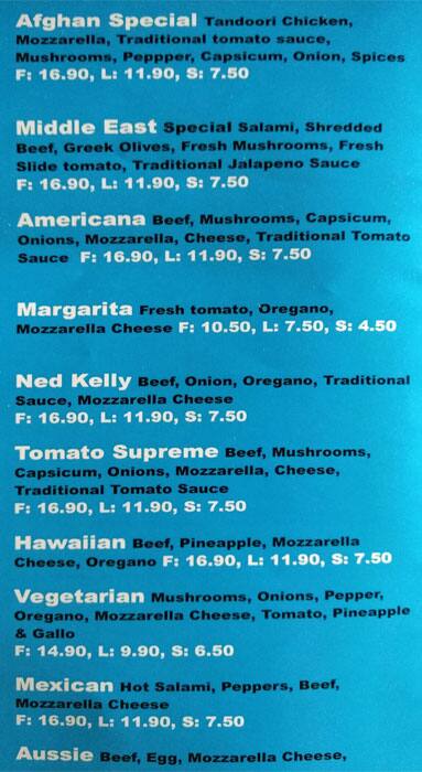 Menu at Roundabout Cafe, Dandenong