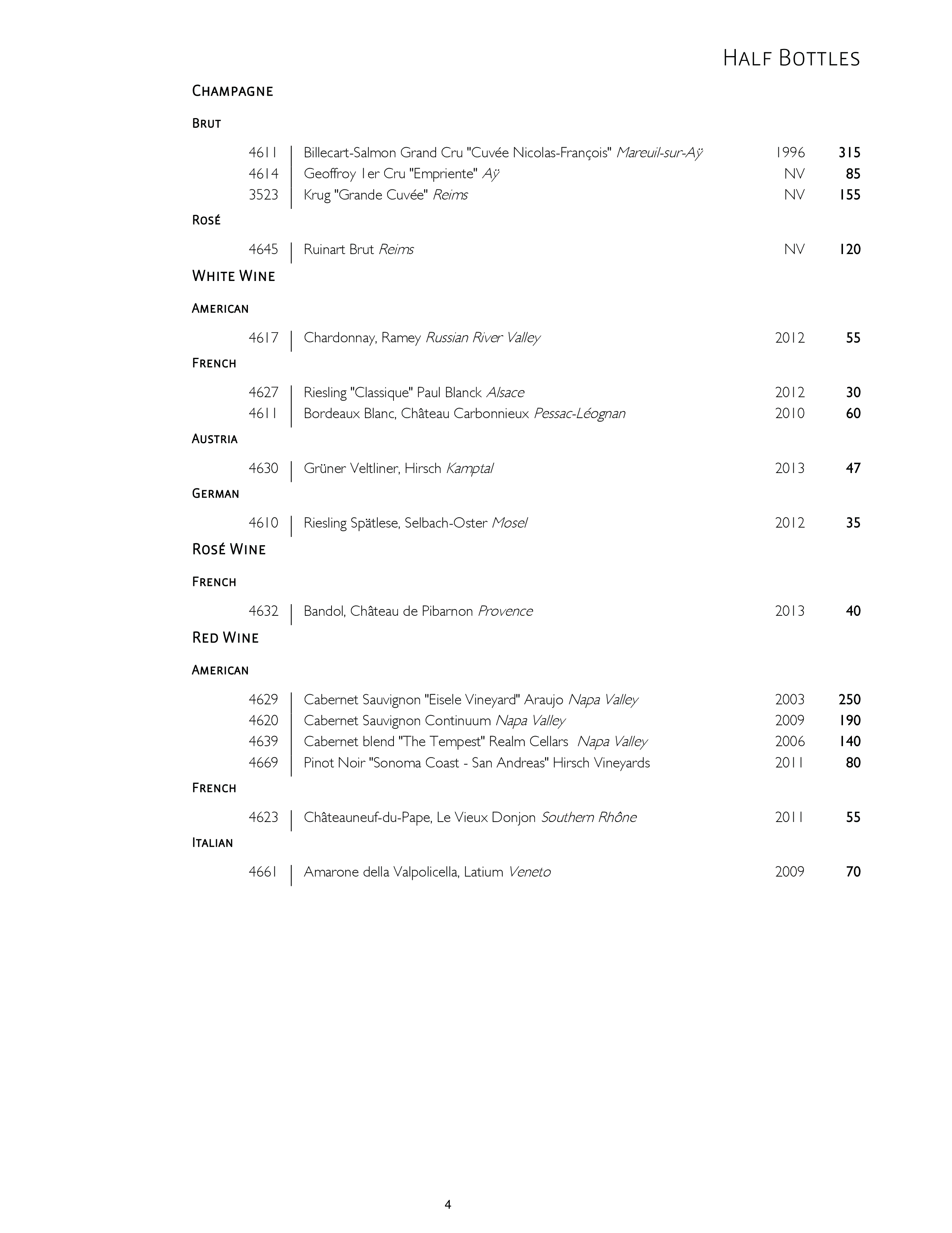 Menu at Gotham Bar and Grill, New York City