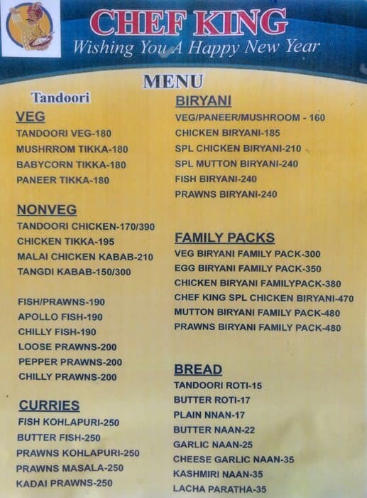 Chef King Menu, Menu for Chef King, Mallapur, Secunderabad - Zomato