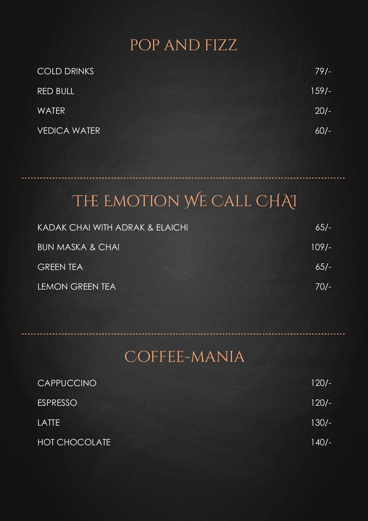 Menu at Cafe Unplugged by TasteofIndia, Lucknow