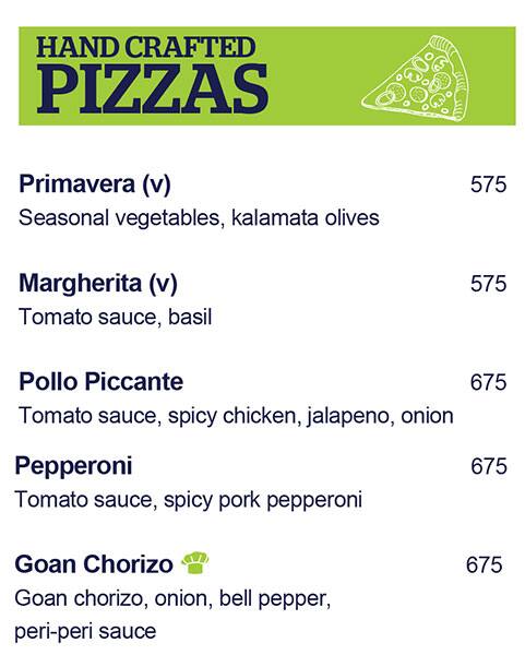 Menu at Comida-Double Tree by Hilton Goa, Velha Goa