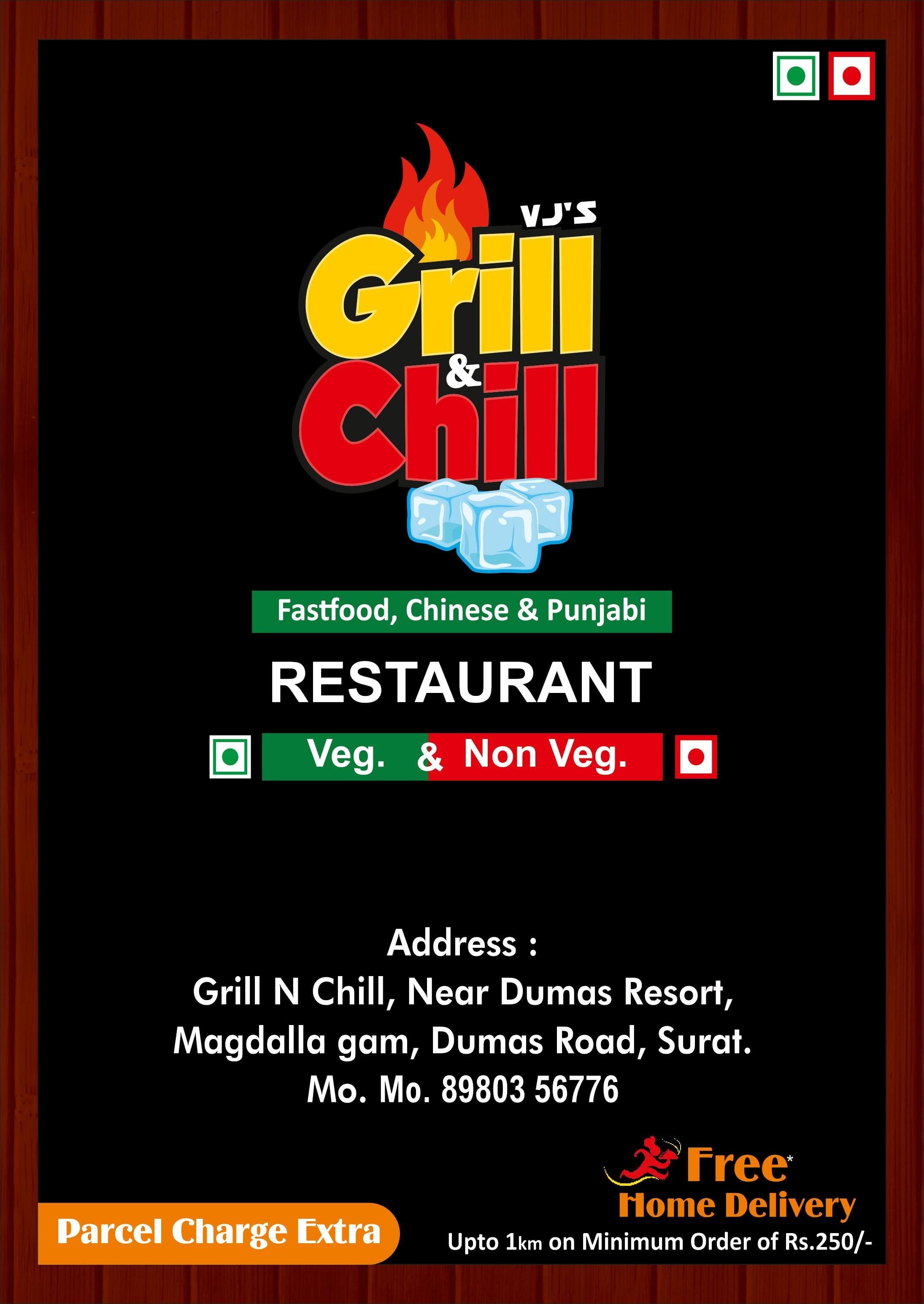 Menu at Grill & Chill, Surat, VR Mall
