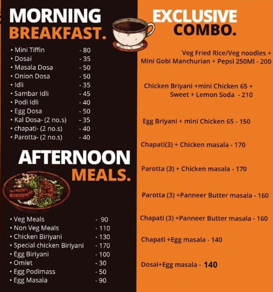 Menu of Appu Chettinad Restaurant, Avadi, Chennai