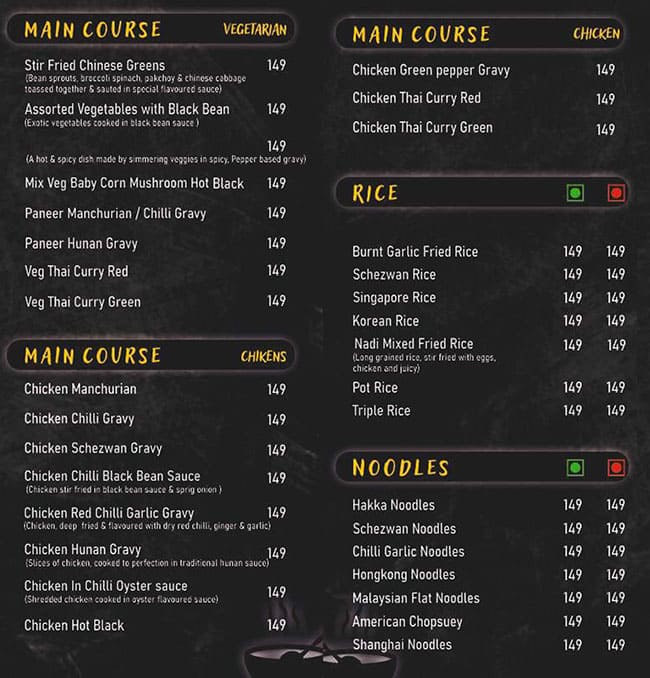 Menu at The Wok Bowl, Bandra, Mumbai