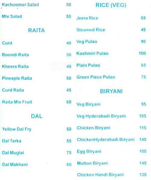 Menu at Jayka Restaurant, Ranchi, Near Argora Chowk Opposite Firaylal
