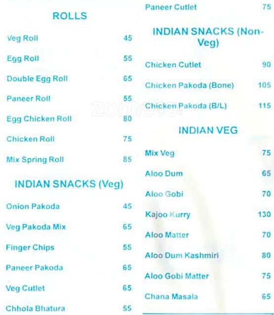 Menu at Jayka Restaurant, Ranchi, Near Argora Chowk Opposite Firaylal