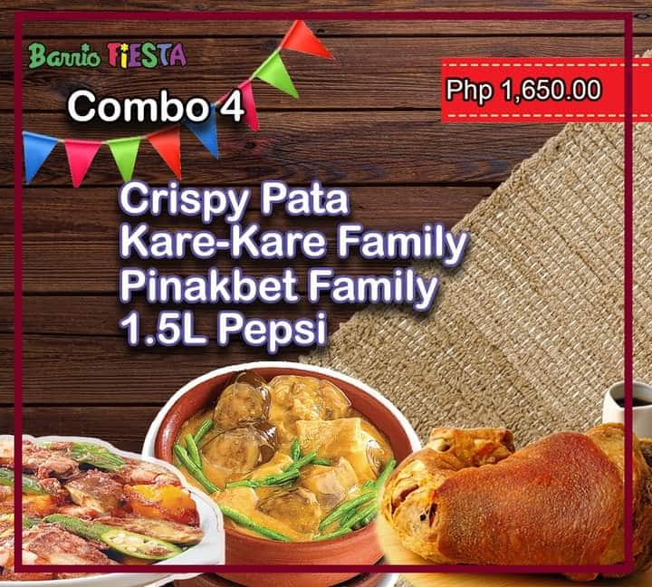 Menu at Barrio Fiesta, Quezon City, Ground Floor