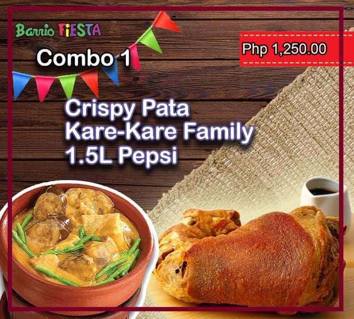 Menu at Barrio Fiesta, Quezon City, Ground Floor