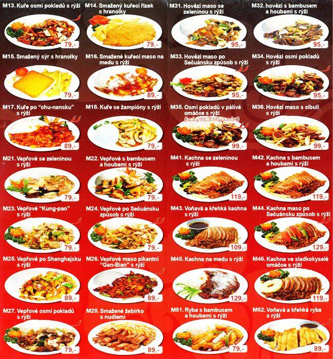 Menu at Restaurant Nový Shang Hai, Prague