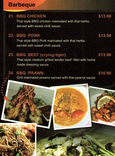 Menu at Pla Two Thai restaurant, Enfield