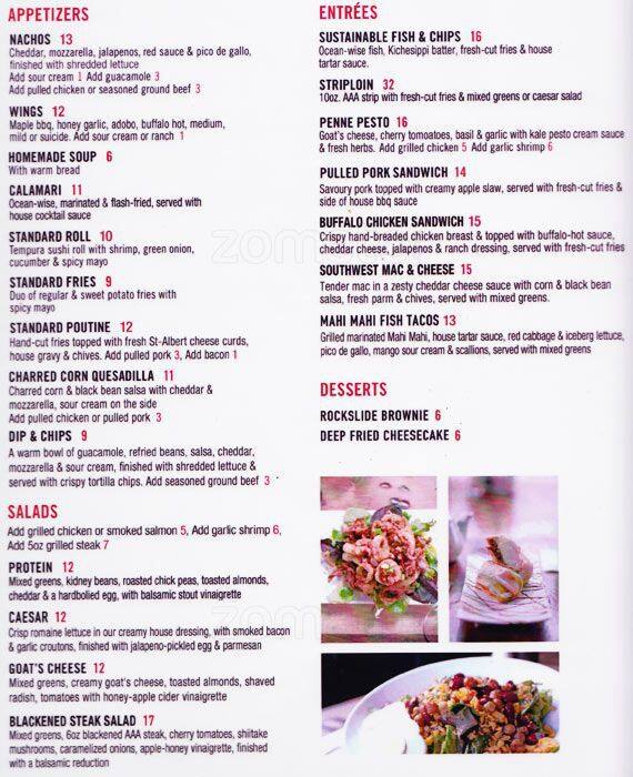 The Standard Menu Menu For The Standard Centretown Ottawa The Standard Menu Menu For The Standard Centretown Ottawa
