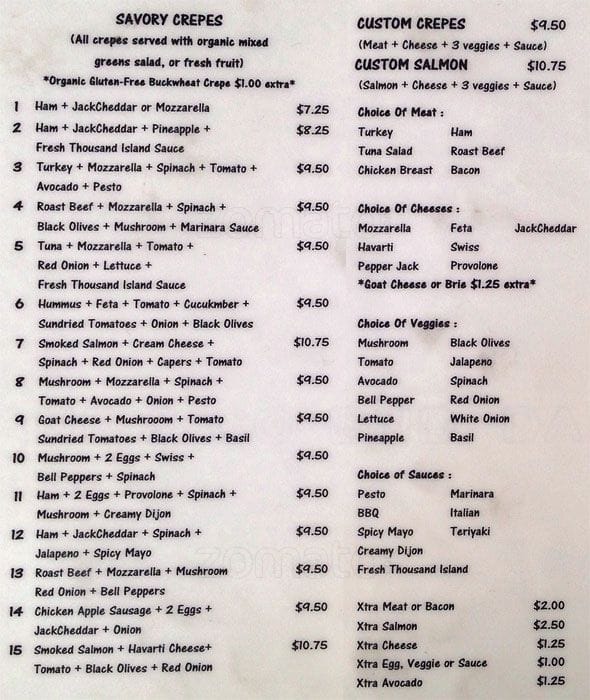 Lily's Creperie Menu, Menu for Lily's Creperie, San Mateo, San Mateo ...
