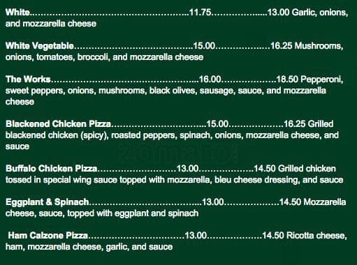 Menu at Amedeo's Restaurant, West Norriton