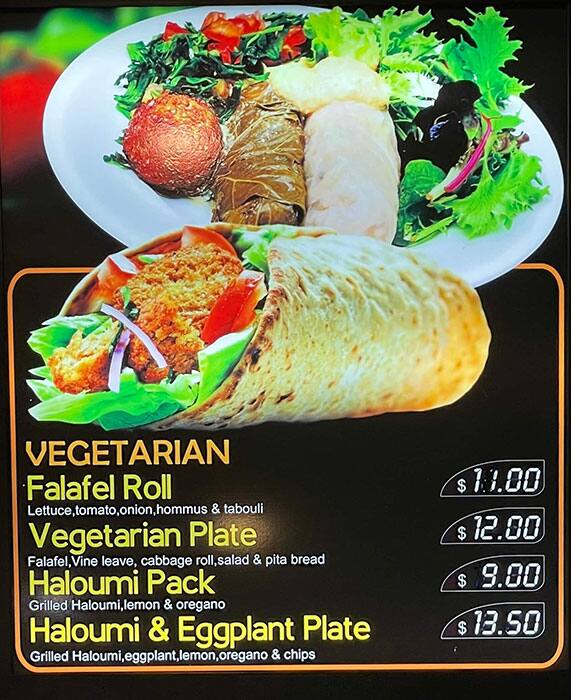 Menu at GK 's Yeeros restaurant, Engadine