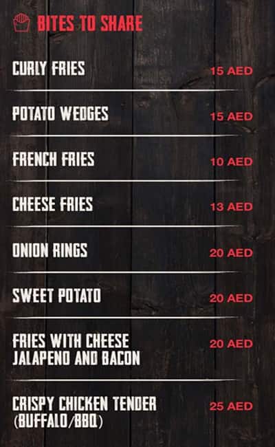 Menu of Firefly Burger, Al Khalidiya, Abu Dhabi