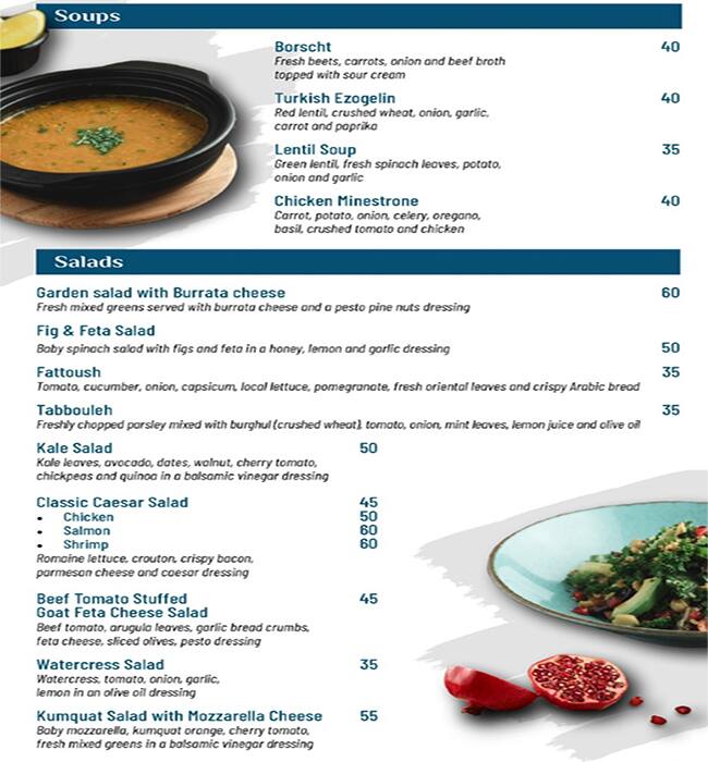 Menu of Feta, Dubai Marina, Dubai