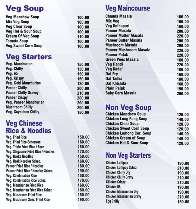 Menu of Maratha Thali and Fast Food Corner, Ulhasnagar, Thane