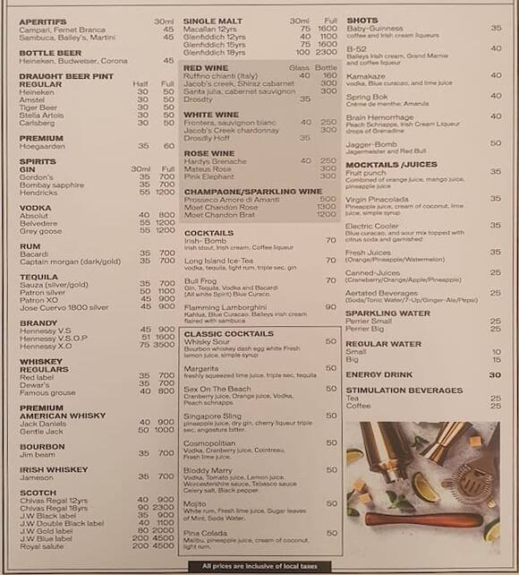Menu of Galaxy Lounge - La Quinta By Wyndham, Mankhool, Dubai