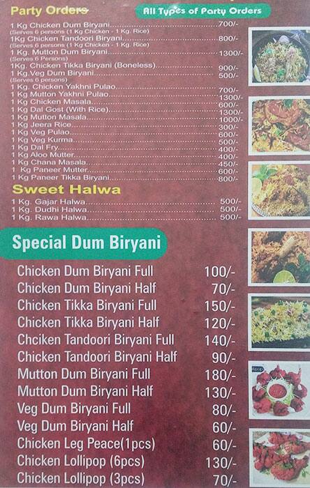 Menu of New Zayka Caterers, New Panvel, Navi Mumbai