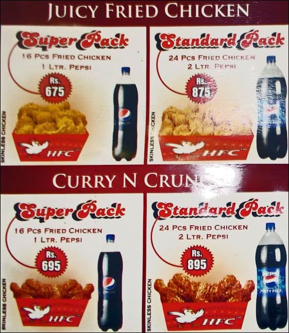 HFC Menu, Menu untuk HFC, Perambur, Chennai - Zomato