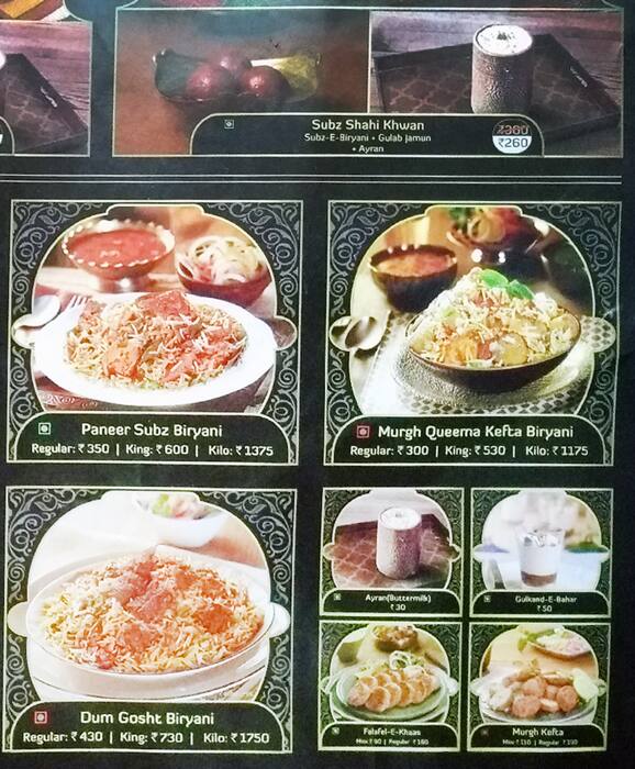 Menu at Behrouz Biryani RajPura Road, Dehradun