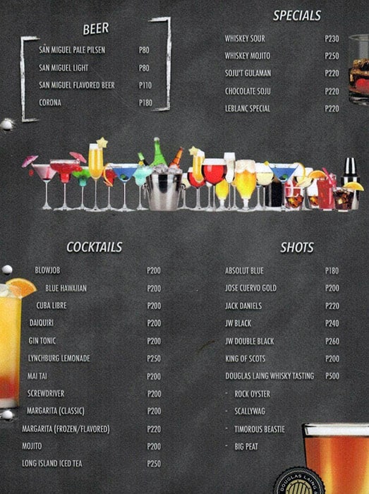 Menu at The Bistro by LeBlanc cafe, Antipolo