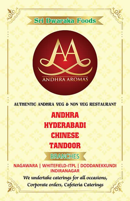 Menu of Andhra Aromas, Whitefield, Bangalore