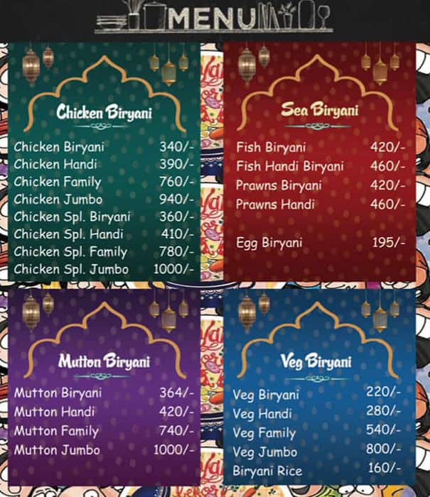 Menu of Fire & Ice Mandi Restaurant, Attapur, Hyderabad