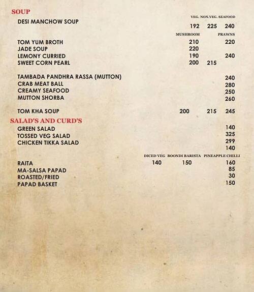 Menu of Malvan Tadka, Vashi, Navi Mumbai