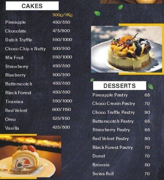 Menu of 1LB Bakehouse, Sector 49, Faridabad