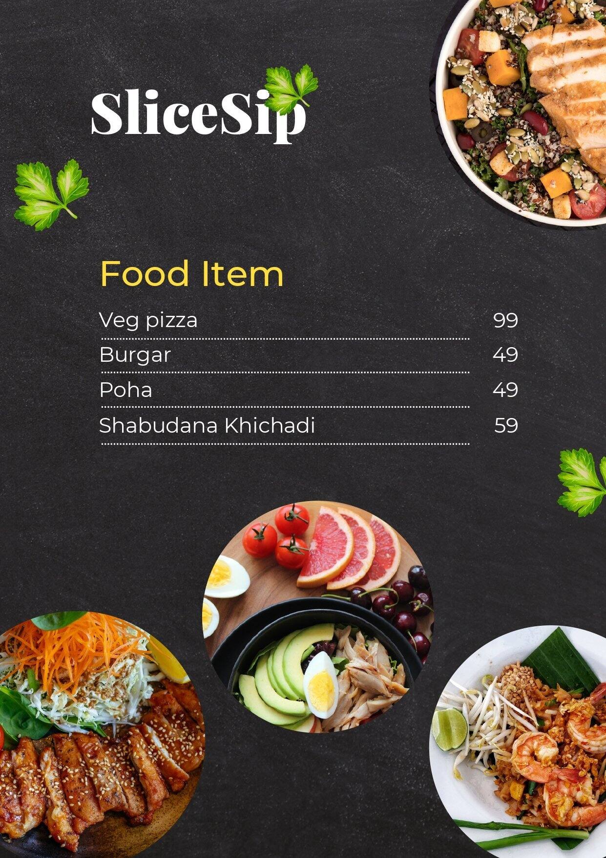 Menu of Slice Sip Haven, Manjri Budruk, Pune