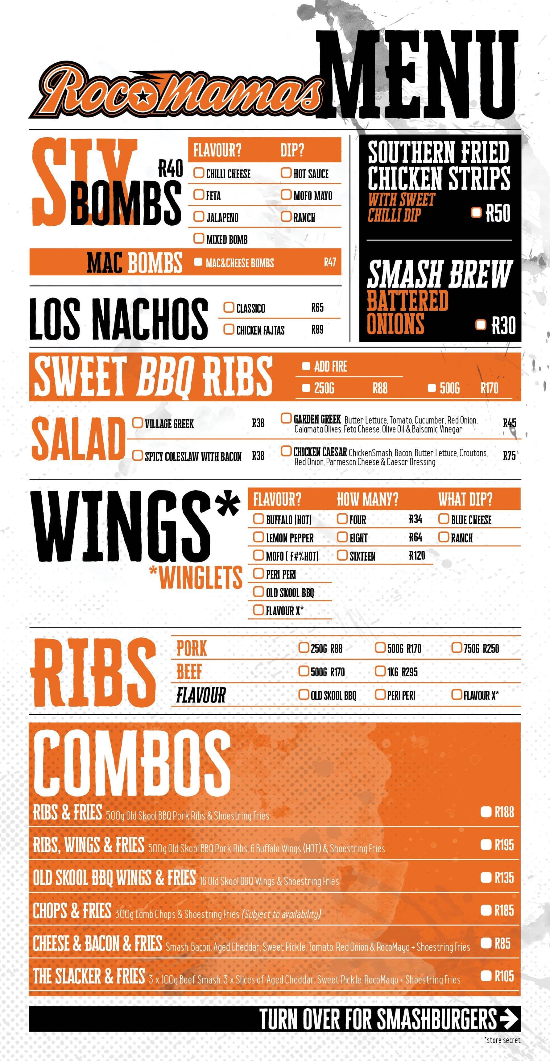 Speisekarte von RocoMamas N1 City restaurant, Kapstadt, Shop A