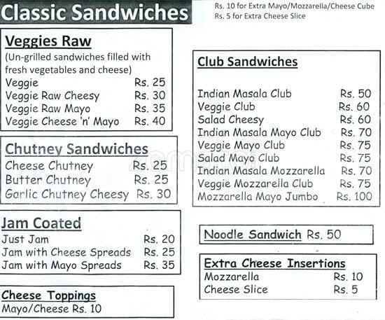 Menu at Snacks Yard - The Cafe, Indore